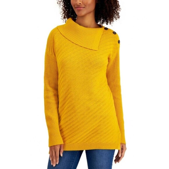 Style & Co. | Sweaters | Nwt Style Co Mustard Yellow Envelope Neck Long ...